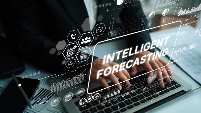 Professional Businessperson Engaged in Intelligent Forecasting with Innovative Digital ...