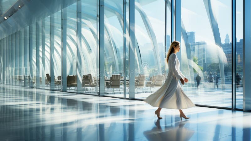 Professional Businesswoman in Office Setting Stock Illustration ...