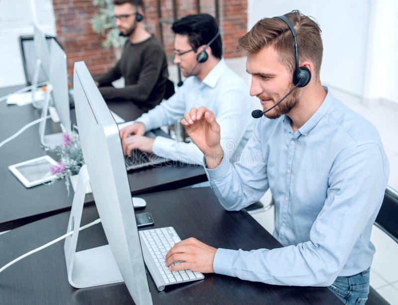 Professional Call Center Operators Communicate with Customers Stock ...