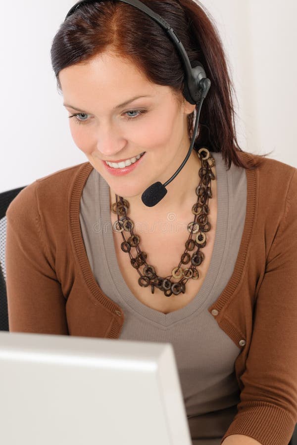 Professional Call Center Representative Woman Stock Photo - Image of ...