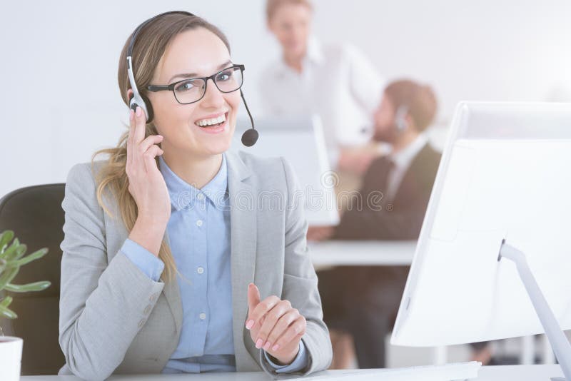 Call Center Worker Listening To Customers Stock Image - Image of ...