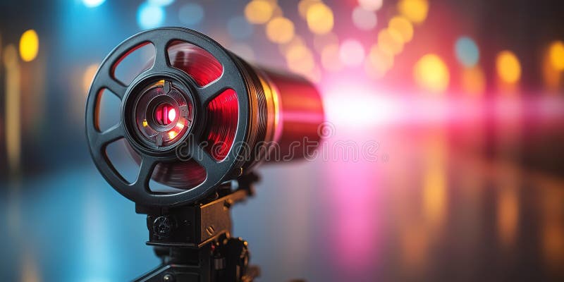 Professional Camera Capturing Vibrant Lights in a Dynamic Urban Setting ...