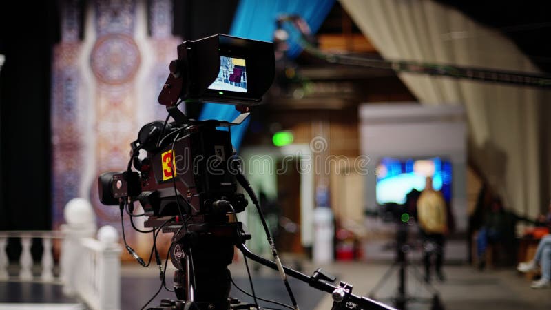 Professional Camera Filming with on the Backstage Stock Video - Video ...