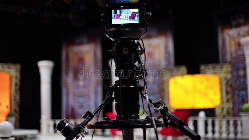 Professional Camera Filming with on the Backstage Stock Footage - Video ...