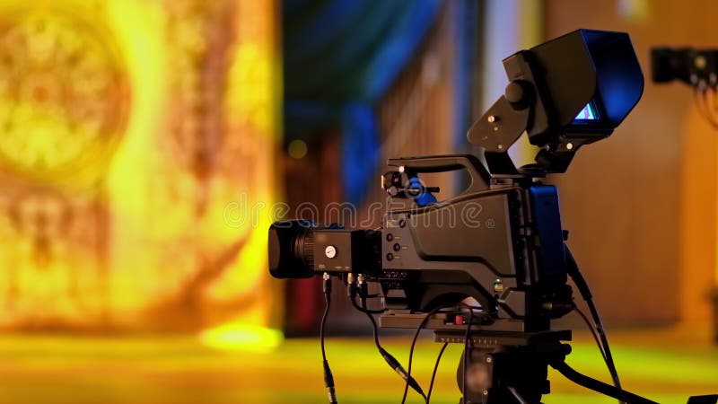 Professional Camera Filming with on the Backstage Stock Video - Video ...