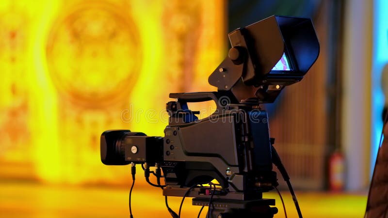 Professional Camera Filming with on the Backstage Stock Footage - Video ...