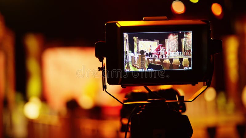 Professional Camera Filming with on the Backstage Stock Footage - Video ...