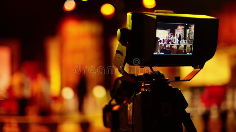 Professional Camera Filming with on the Backstage Stock Footage - Video ...
