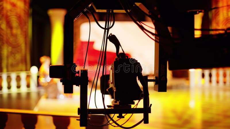 Professional Camera Filming with on the Backstage Stock Footage - Video ...