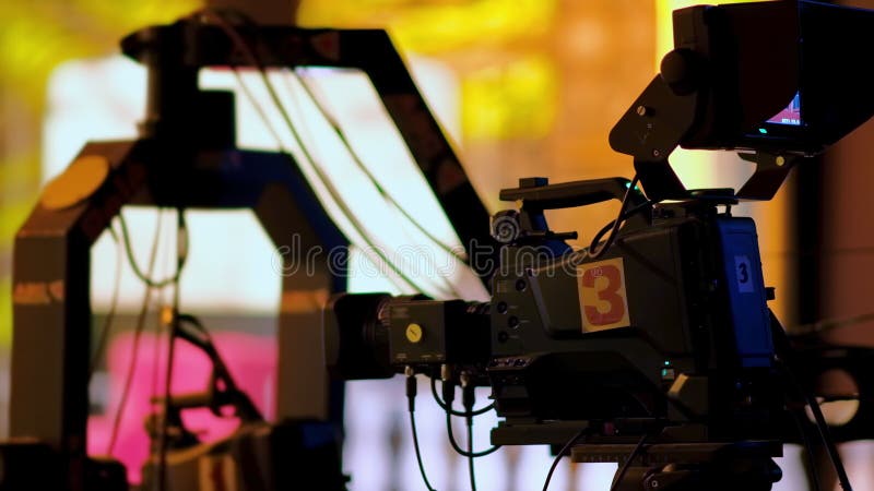 Professional Camera Filming with on the Backstage Stock Footage - Video ...