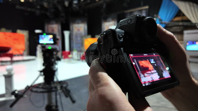 Professional Camera Filming on the Backstage of a Stock Video - Video ...