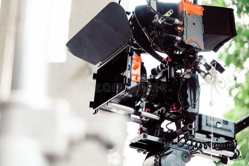 Professional Camera on Filming Location Stock Photo - Image of detail ...