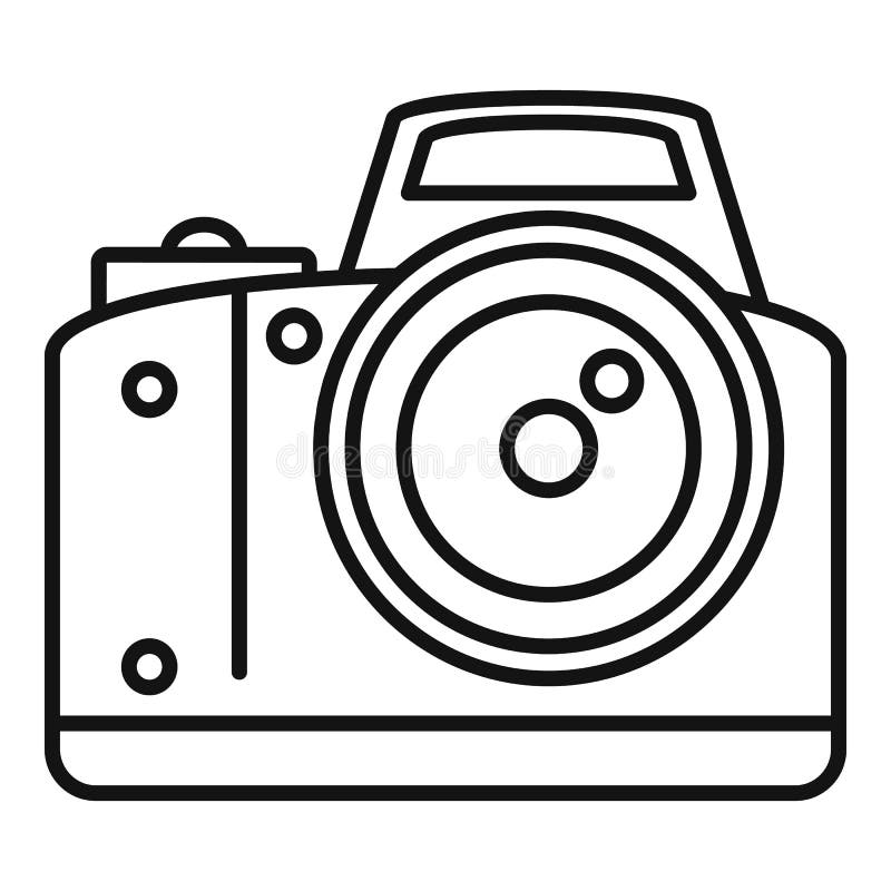 Professional Camera Icon, Outline Style Stock Vector - Illustration of ...