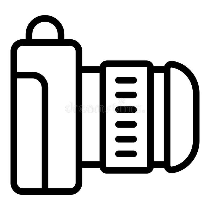 Professional Camera Lens Icon Outline Vector. Shooting Images Apparatus ...