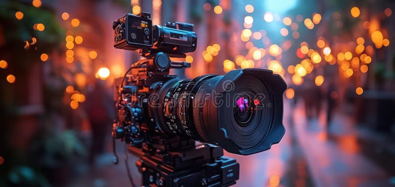 A Professional Camera Ready To Record a Live Event Stock Illustration ...