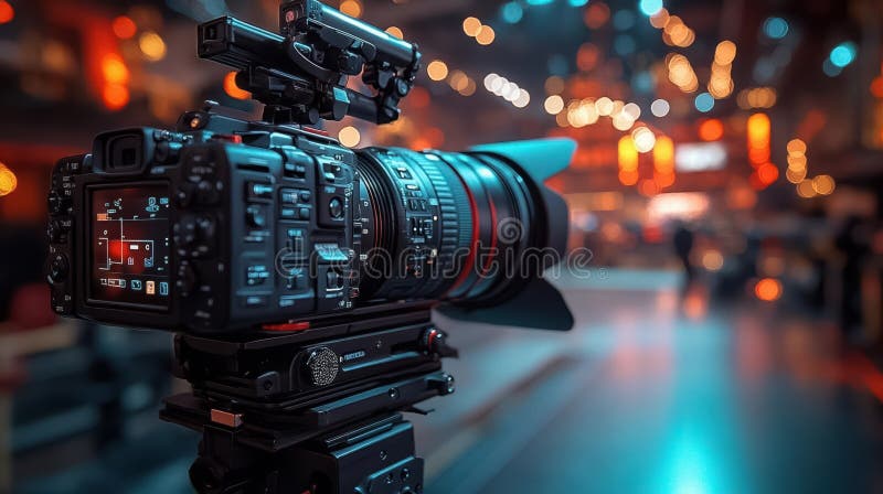 A Professional Camera Ready To Record a Live Event Stock Illustration ...