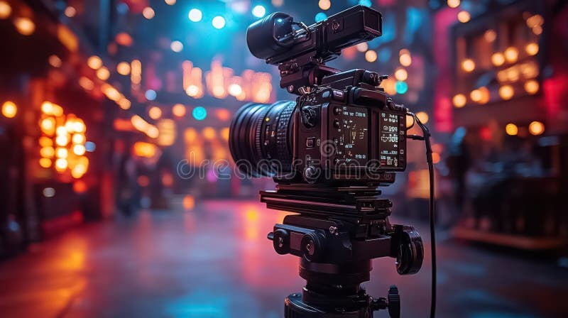 A Professional Camera Ready To Record a Live Event Stock Illustration ...