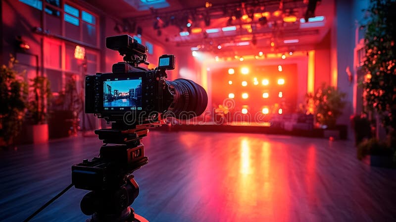 A Professional Camera Ready To Record a Live Event Stock Illustration ...