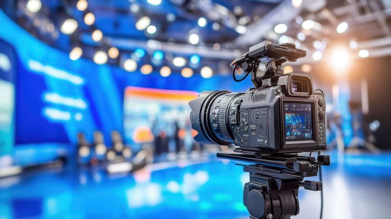 A Professional Camera Set Up in a Studio, Ready for Filming or ...