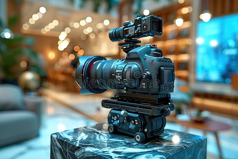 Professional Camera Setup stock illustration. Illustration of dslr ...