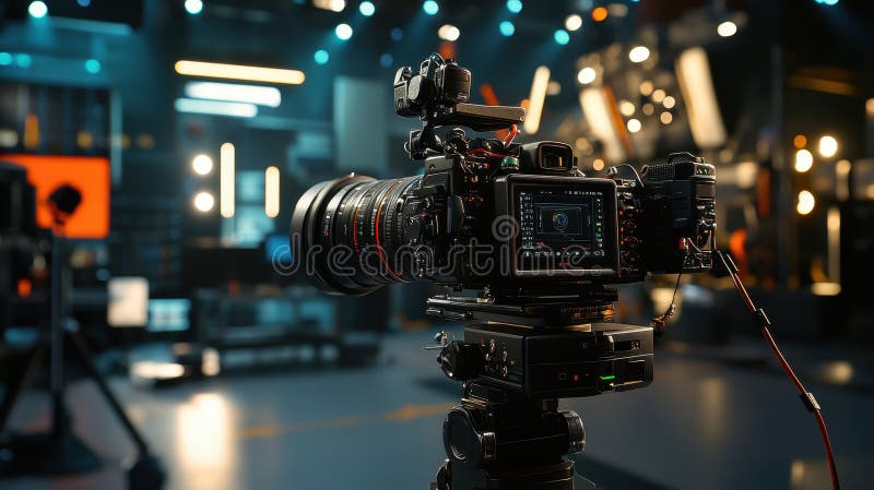 A Professional Camera Setup in a Studio Environment, Ready for Filming ...