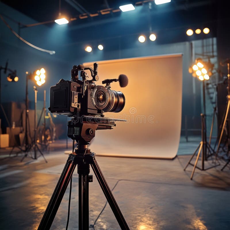Professional Camera Setup in a Studio with Lighting for a Creative ...