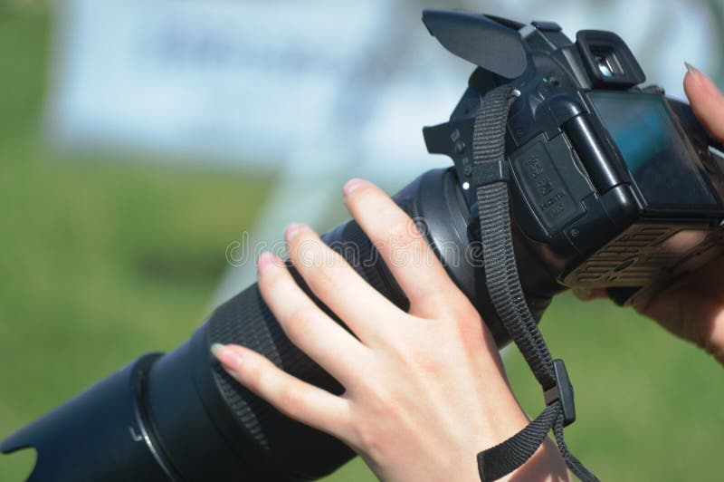 Long lens on camera stock photo. Image of lifestyle - 287732006