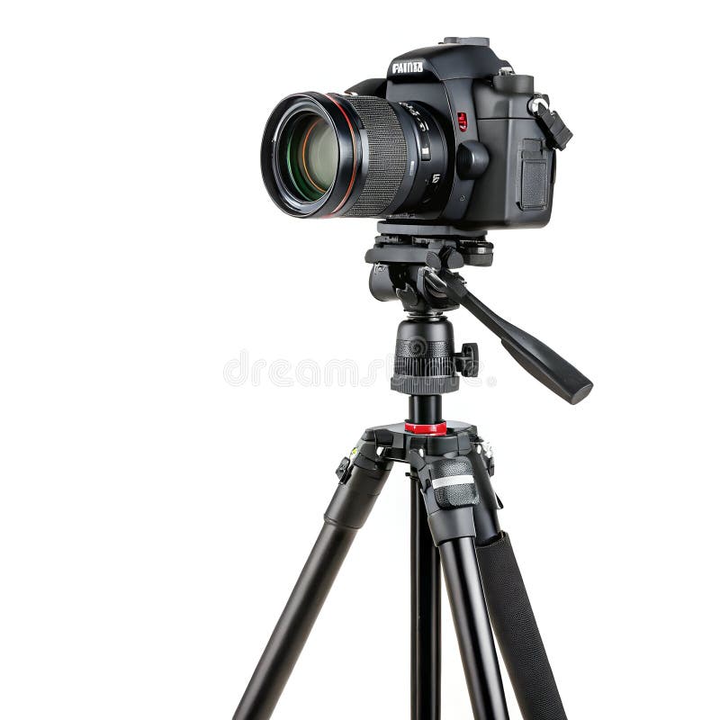 Professional Camera on Tripod Stock Illustration - Illustration of ...