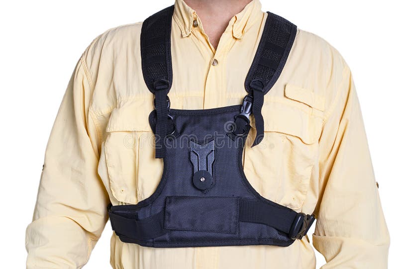Professional Camera Vest stock photo. Image of securely - 255758002