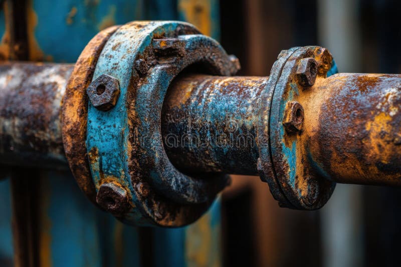 Professional Capture of Aged Industrial Pipe with Oxidized Metal and ...