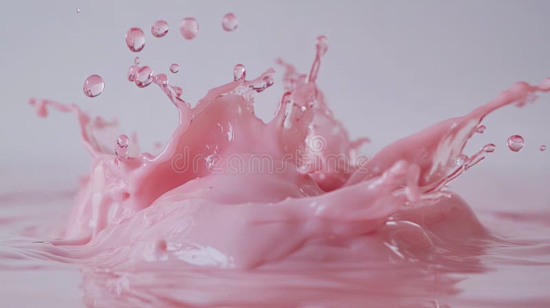 Professional Capture of a Pink Liquid Splash in Motion, Clean White ...