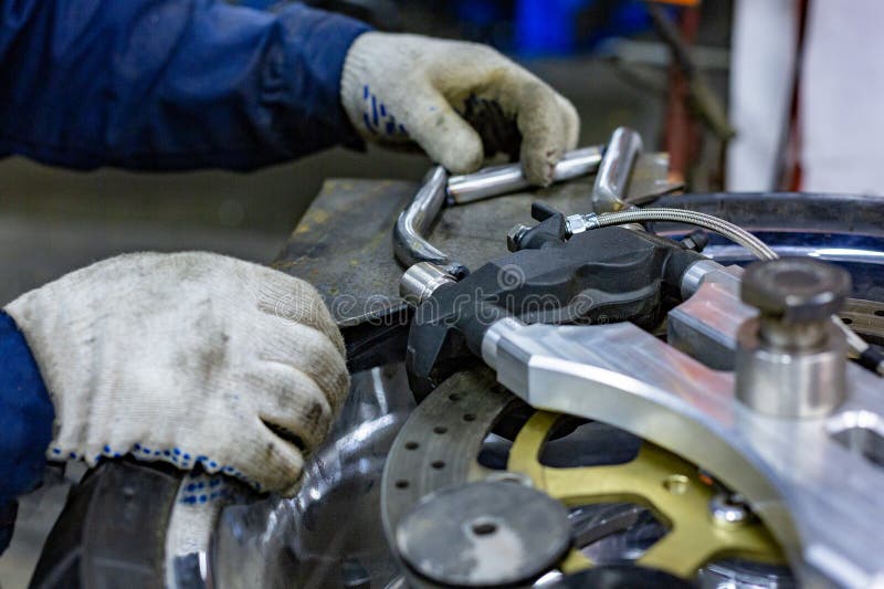 Professional Car Mechanic Working in Auto Repair Service Stock Photo ...