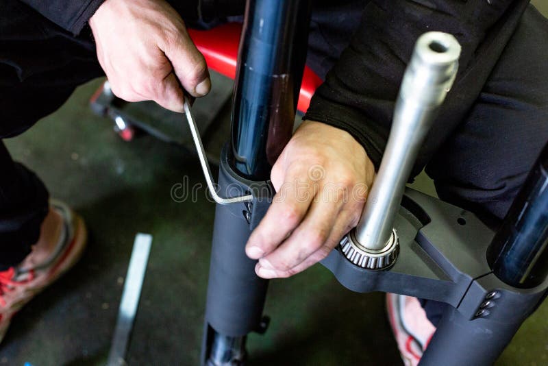 Professional Car Mechanic Working in Auto Repair Service. Stock Photo ...