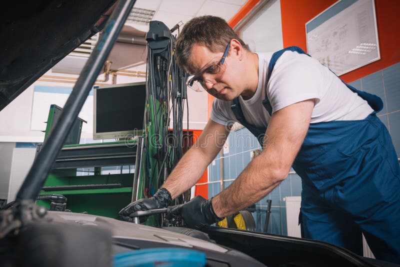Professional Car Mechanic Working Stock Image - Image of profession ...