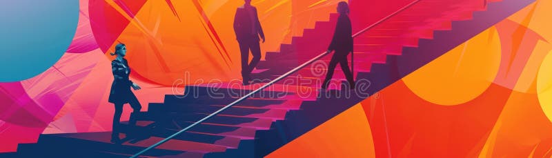 Professional Career Growth Depicted with Abstract Designs and Bold ...