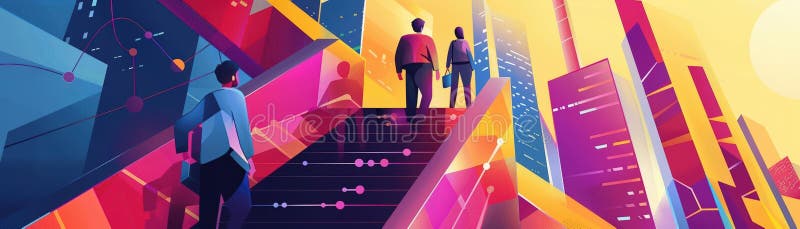 Professional Career Growth Illustrated with Abstract Designs and Bold ...
