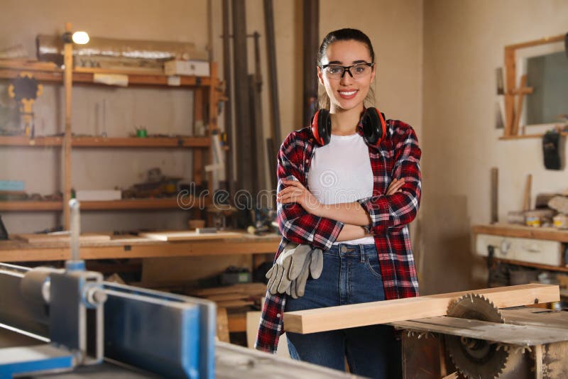 Professional Carpenter Near Sawmill Machine Stock Image - Image of ...