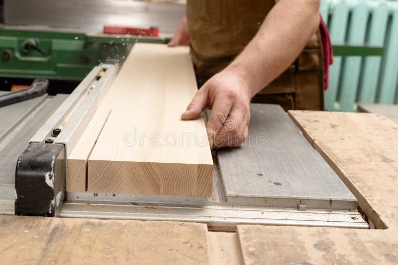 Professional Carpenter Saws Oak Plank Machine Stock Photos - Free ...