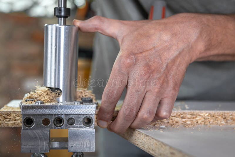 Professional Carpenter Working with Wood and Building Tools Stock Image ...