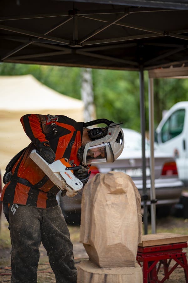 Professional carvers stock image. Image of vehicle, festival - 285438585