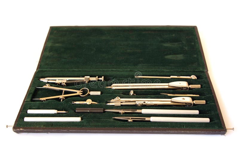 Professional Case of Drawing Instruments Stock Photo - Image of ...