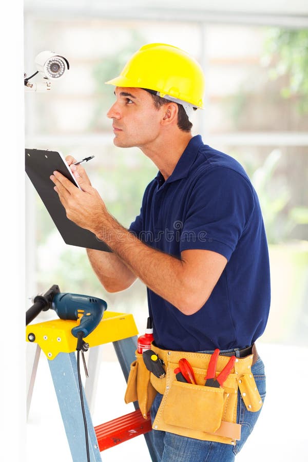 Cctv technician recording stock image. Image of camera - 30284347