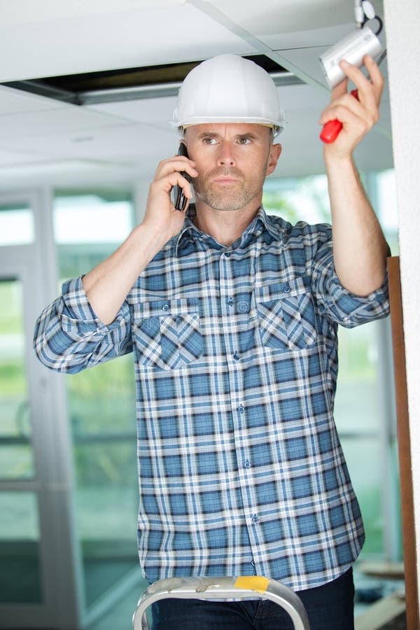 Professional Cctv Technician Working Stock Image - Image of electronic ...