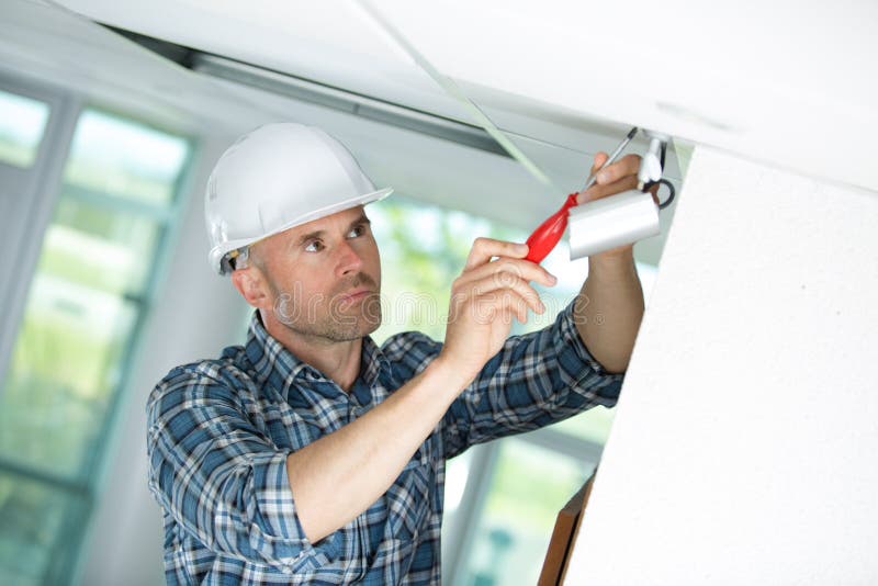 Professional Cctv Technician Working Stock Image - Image of system ...
