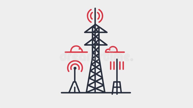 Professional Cell Tower Communication Icon for Networking and ...