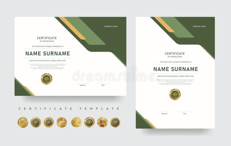 Professional Certificate Design Featuring a Geometric Corner Layout in ...