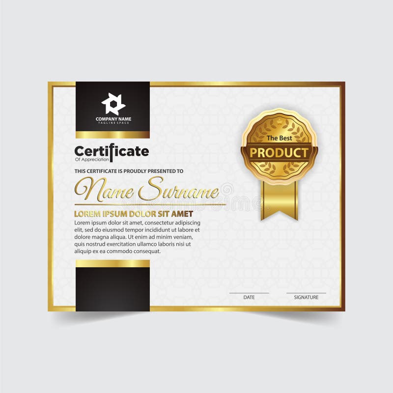 Professional Certificate Template Diploma Award Design Stock Vector ...