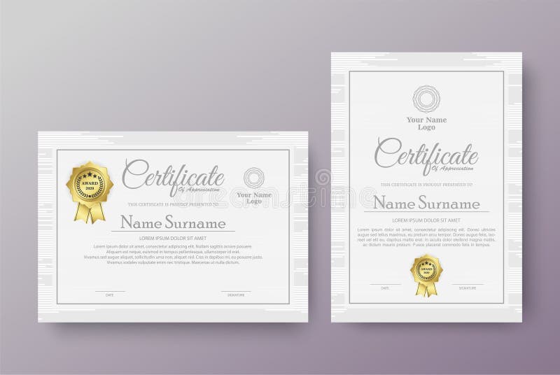 Professional Certificate Template Diploma Award Design Stock Vector ...