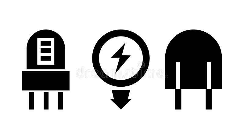 Vector Illustration of Three Electronic Components with Power Symbol-a ...