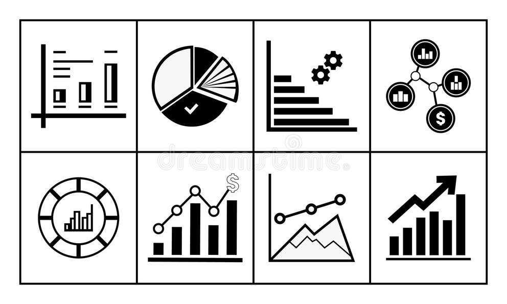 Collection of Business Charts and Graphs in Simple Vector Design-a ...